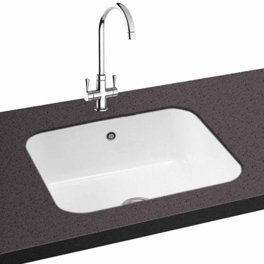Carron Phoenix Carlow 105 1.0 Bowl Ceramic White Undermount Kitchen Si ...